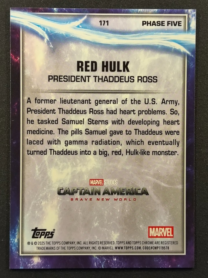 2025 Topps Chrome Marvel Studios Sky Blue Raywave Refractor #171 Red ...