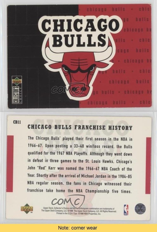 1997-98 Upper Deck Collector's Choice Chicago Bulls Team Logo #CB11 ...