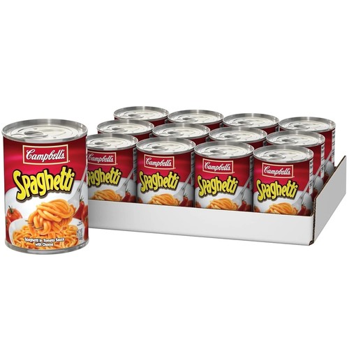 (12 Pack) Campbell's Canned Spaghetti in Tomato Pasta Sauce with Cheese ...