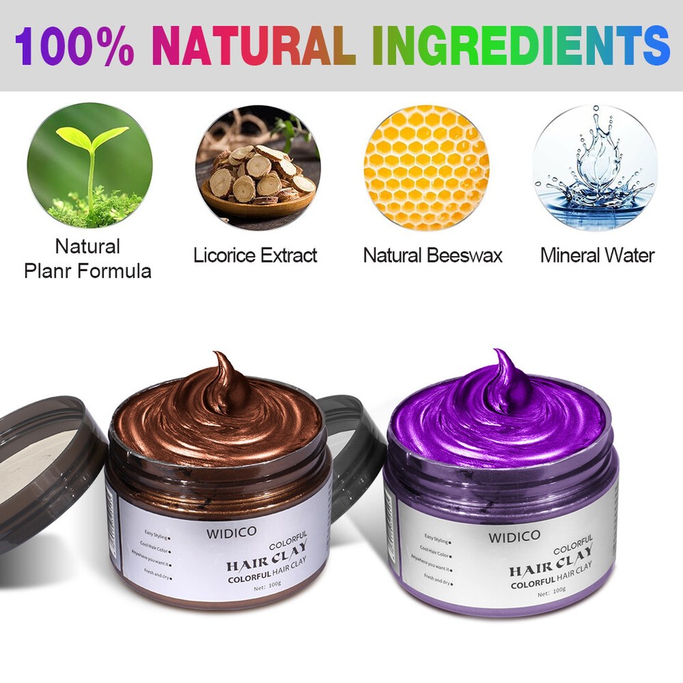 Washable Colorful Hair Clay Hair Color Wax Dye Mud Cream Temporary ...