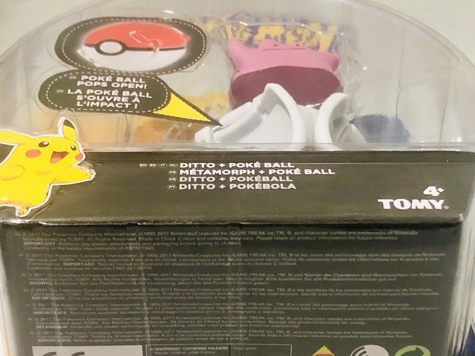 TOMY Pokemon 2017 DITTO and Pop-open Poke Ball Figure Set NEW/Unopened ...