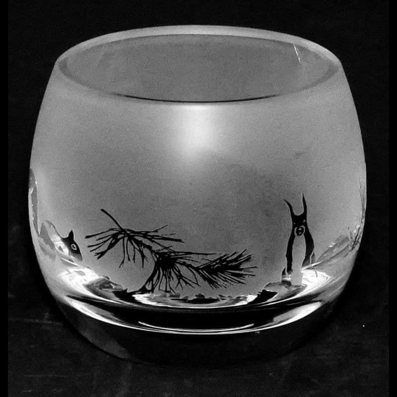 Glass Tealight Holder Squirrel Sandblast Candle Animal Ornament Gift ...