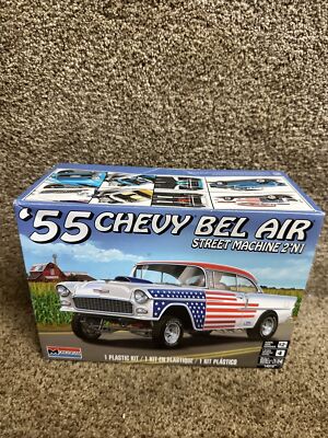 Monogram 55' Chevy Bel Air Street Machine 1:24 Scale Plastic Model Kit ...