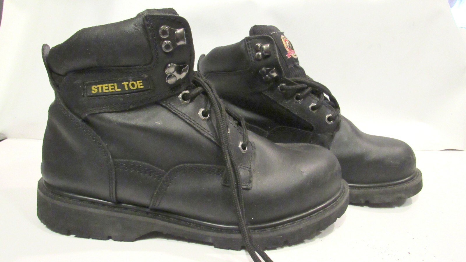 Brahma Men's Black Ankle work boot Size 9w Steel toe … - Gem