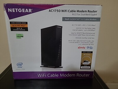 NETGEAR AC1750 WiFi DOCSIS 3.0 Cable Modem Router (C6300) | eBay
