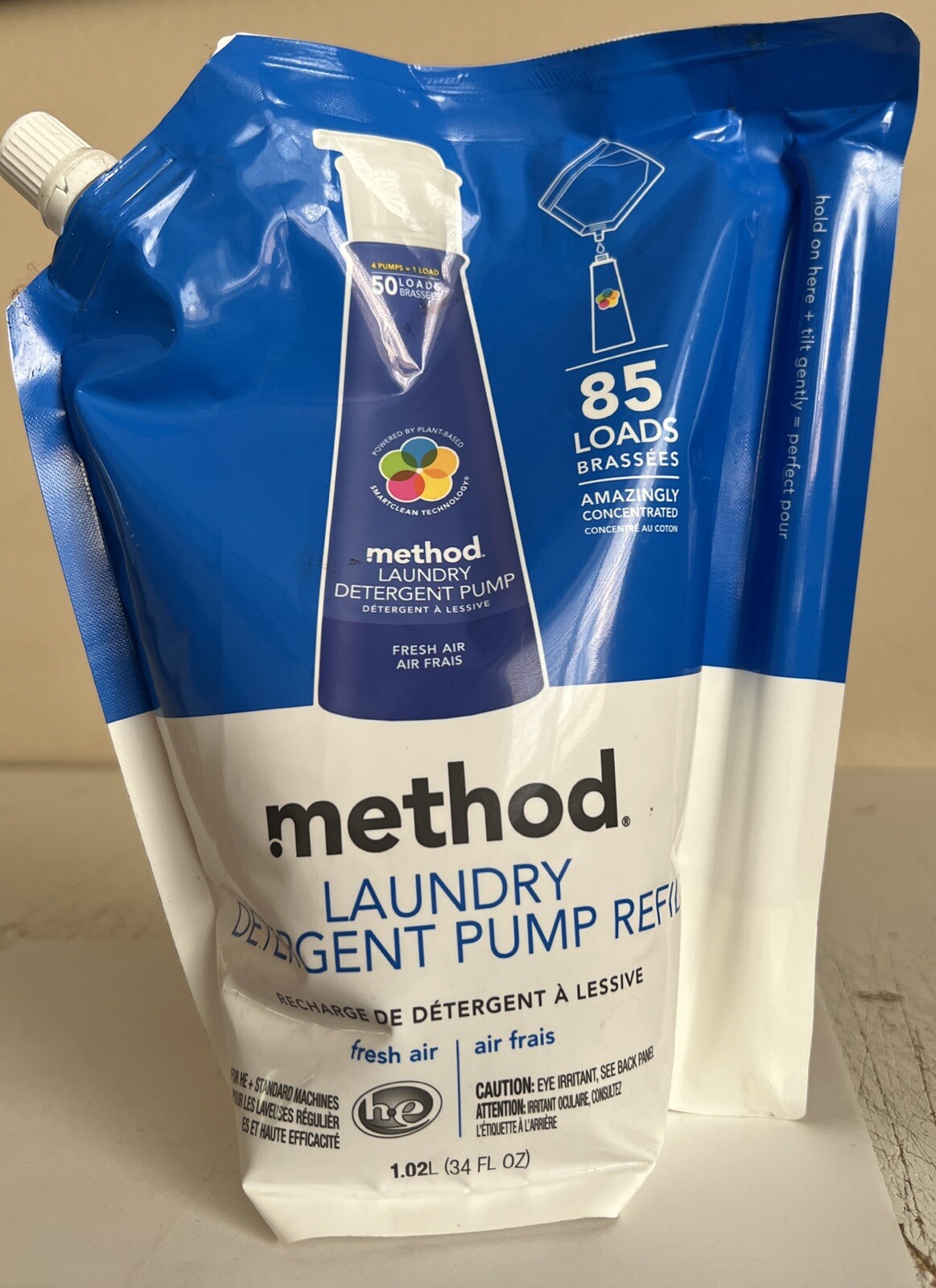 Method Laundry Detergent Refill for Pump Bottles, Fresh Air, 34 Oz, 85 ...