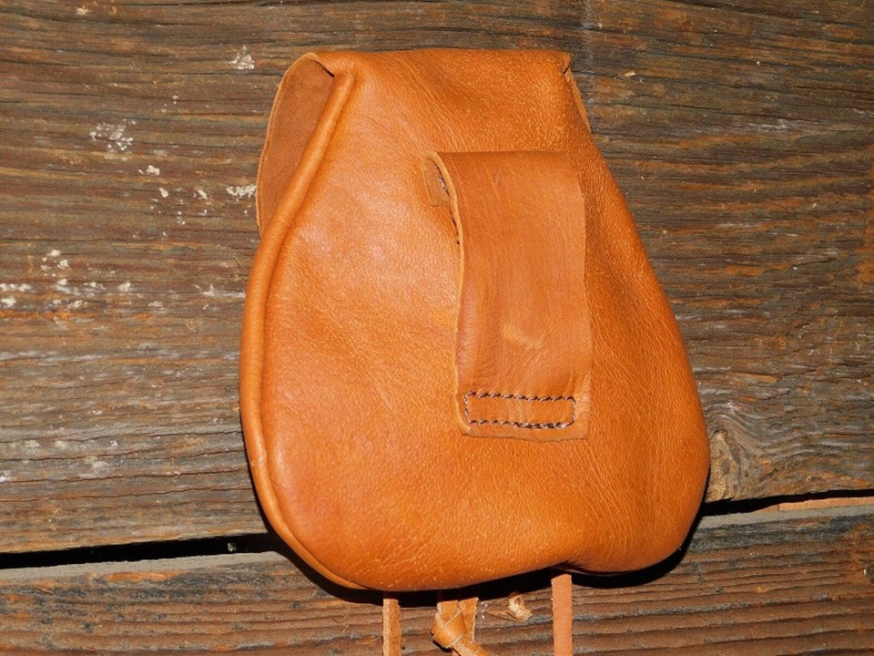 LEATHER MUZZLELOADER BALL BAG BELT POUCH | eBay