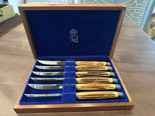 Stainless Steel Steak Knives from Queen Cutlery, Stag Bone Handle ...