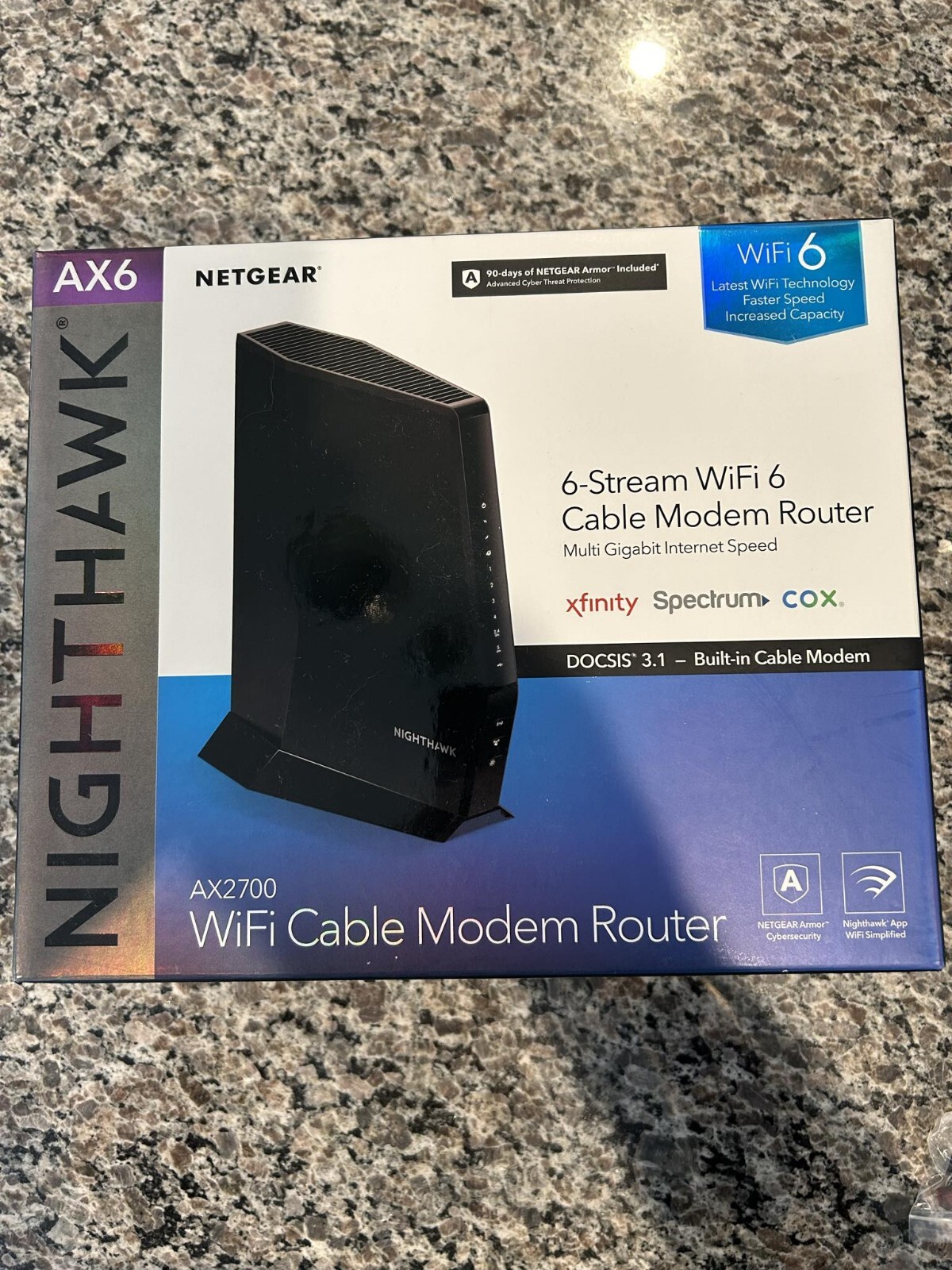 Netgear CAX80 Nighthawk AX8 8-Stream WiFi 6 Cable Modem Router AX6000 ...
