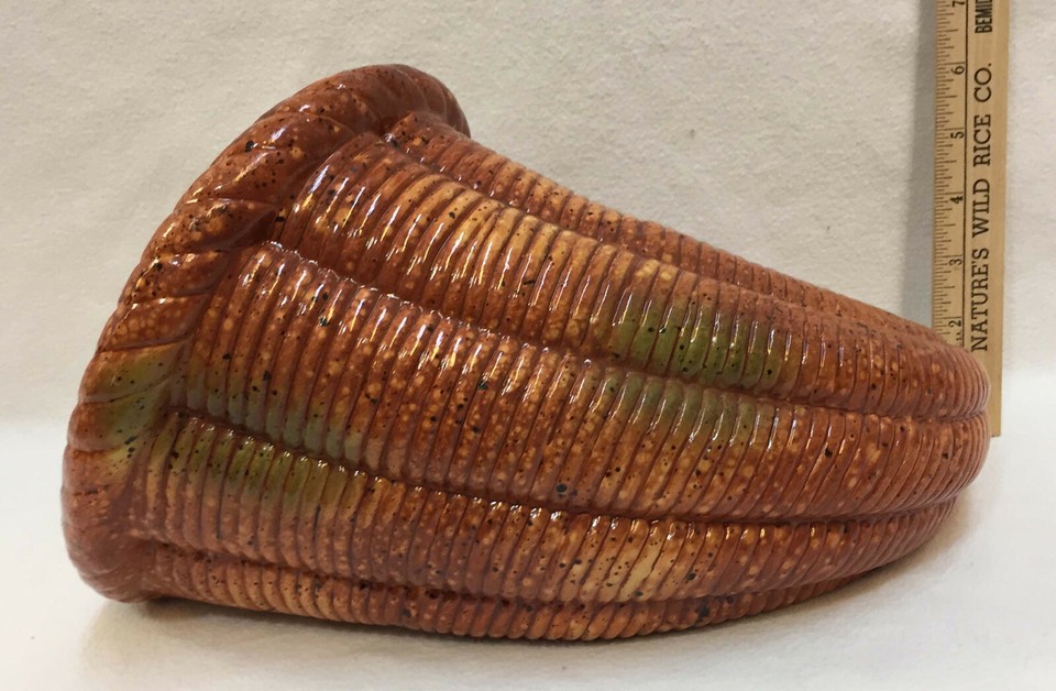 Cornucopia Thanksgiving Fall Centerpiece Ceramic Brown Glaze Large ...