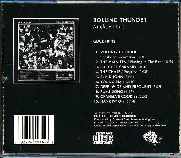 MICKEY HART Rolling Thunder *SEALED* CD GDCD40112 FT Bob, Jerry, Phil ...