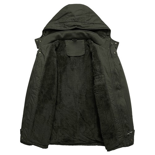 Men's Winter Casual Thicken Fleece Multi-Pocket Outwear Bomber Jacket ...