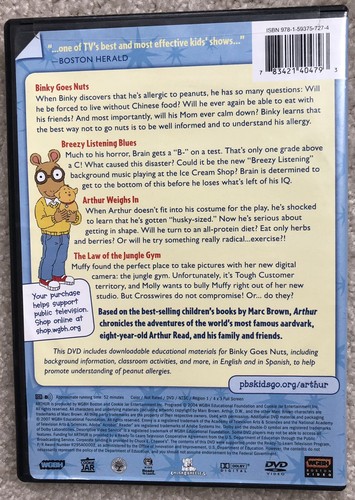 PBS Kids Arthur Binky Goes Nuts DVD Peanut Allergy, Brain, Kids Cartoon ...