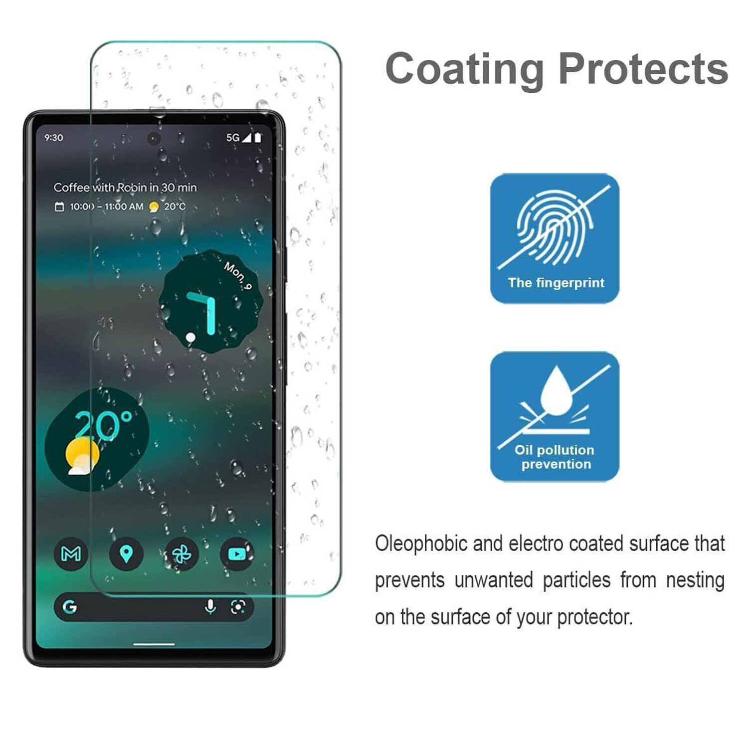 Screen Protector Tempered Glass For Google Pixel 8, 7, 6 Pro 6A, 7A, 8A ...