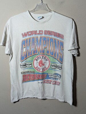 Rare Vntg Y2K 2004 Boston Red Sox Reverse The Curse World Series Champs ...