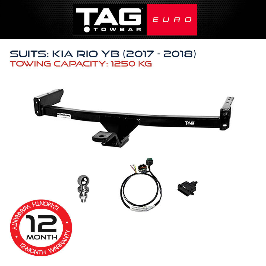 TAG Euro Towbar Fits KIA Rio 2017 - 2018 1250Kg Towing Capacity 4x4 4WD ...