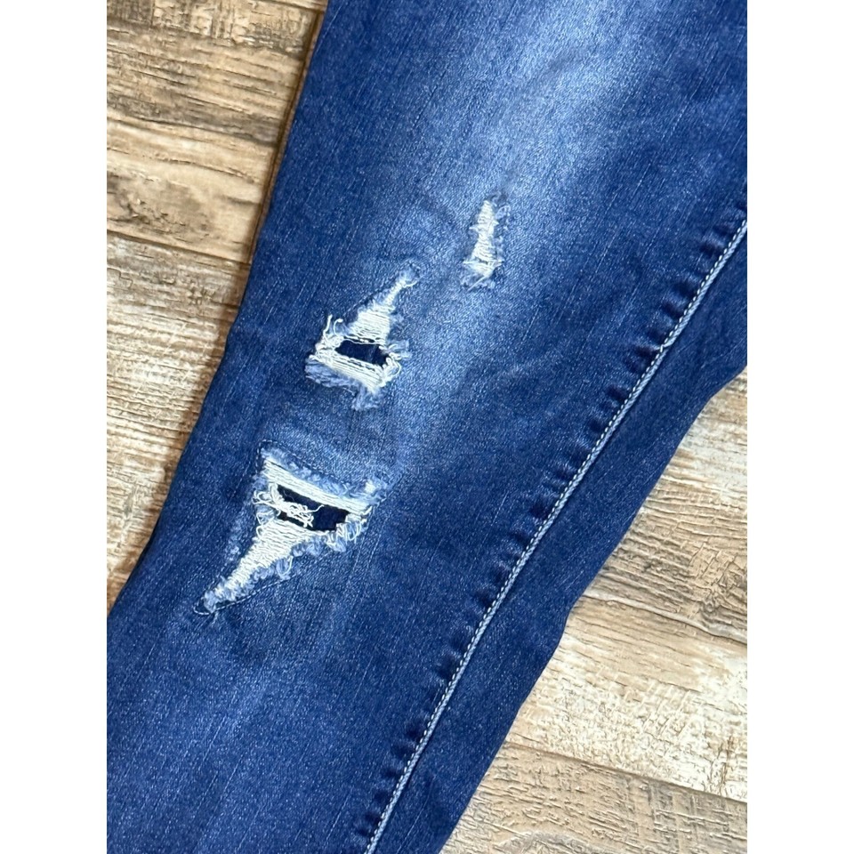 Maurices Denim Jegging Distressed Dark Wash Stretch Jeans S-Short | eBay UK