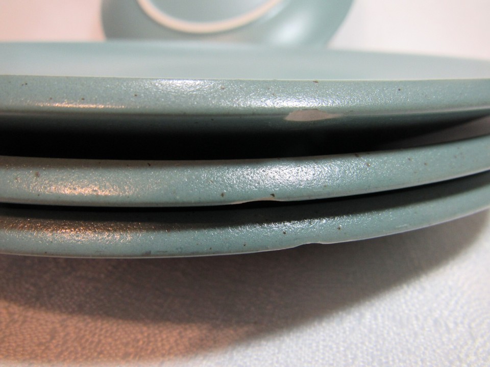 Calvin Klein The Khaki Collection CARGO AQUA Four (4) Dinner Plates 1 ...