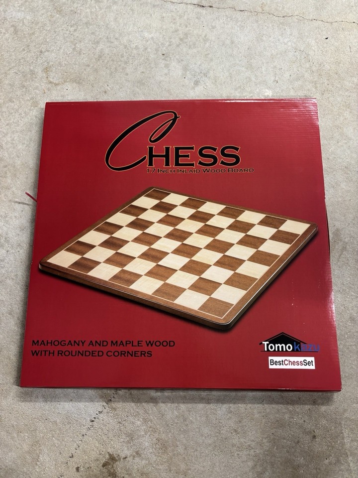 Pallas Rounded Corners Chess Board with Inlaid Mahogany Wood 17 x 17 ...