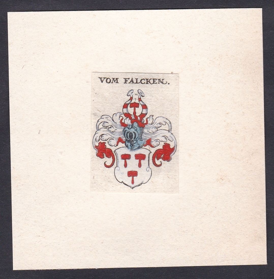 Falke Falk Falcken Blason Écusson Heraldique Gravure | eBay
