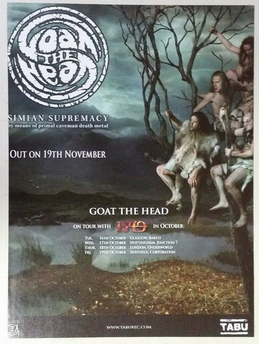 GOAT THE HEAD "Simian Supremacy" ~ Magazine PRINT AD death metal 2007 ...