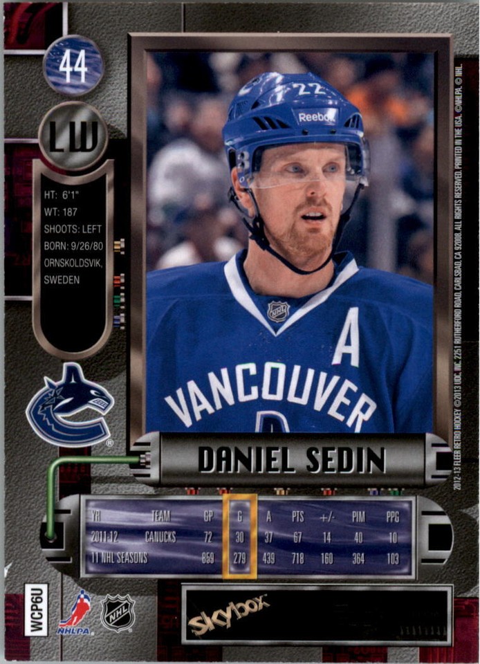 2012-13 Fleer Retro Metal Universe #44 Daniel Sedin - NM-MT | eBay