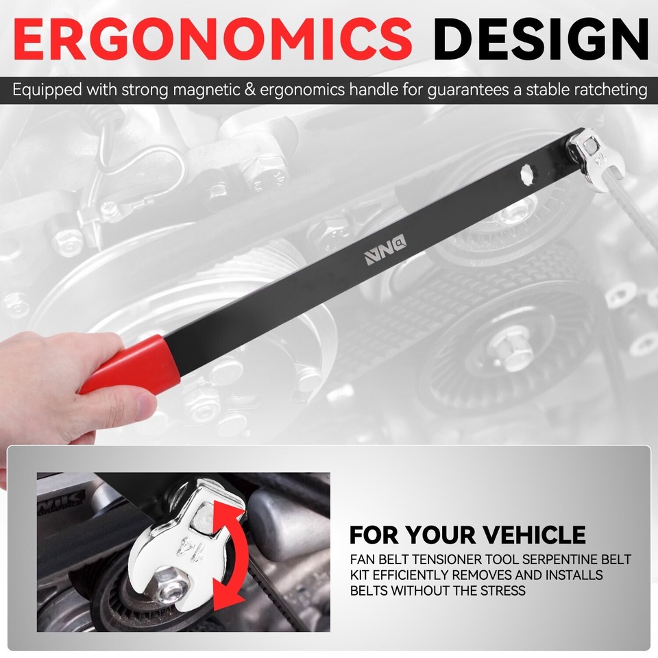 [16Pcs] 3/8" Pulley Wrench Installation Removal Serpentine Belt Tool ...