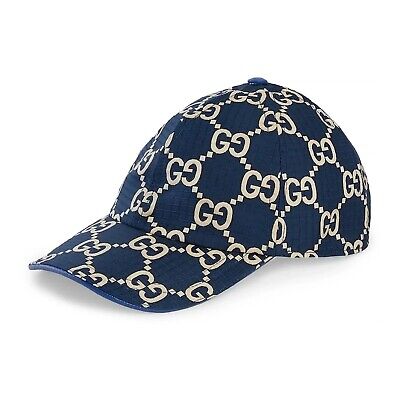 GUCCI Ripstop blue monogram Web nylon baseball cap Size 58 GUCCI Ripstop blue monogram Web nylon baseball cap Size 58