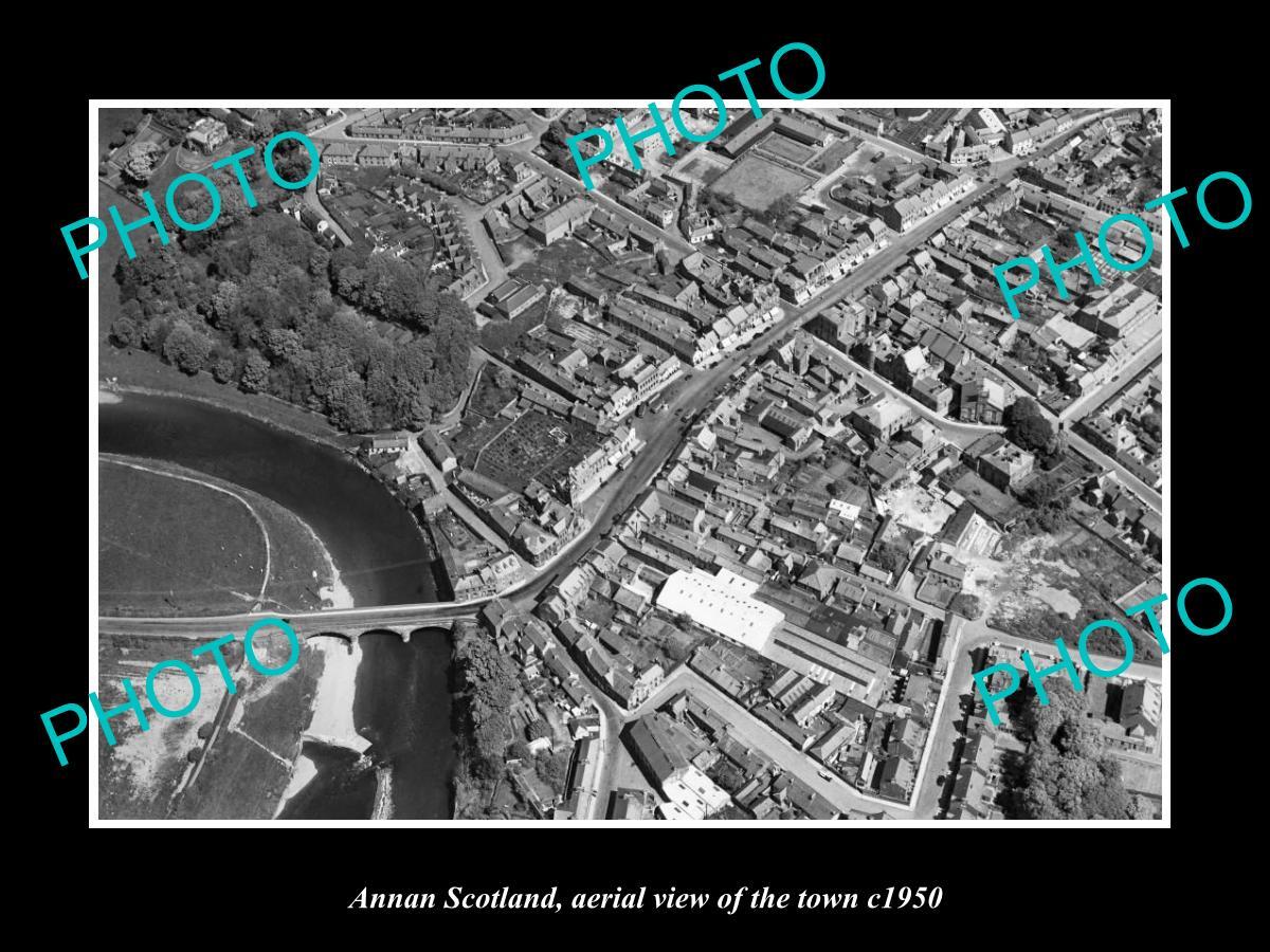 OLD LARGE HISTORIC PHOTO OF ANNAN SCOTLAND AERIAL VIEW OF THE TOWN ...