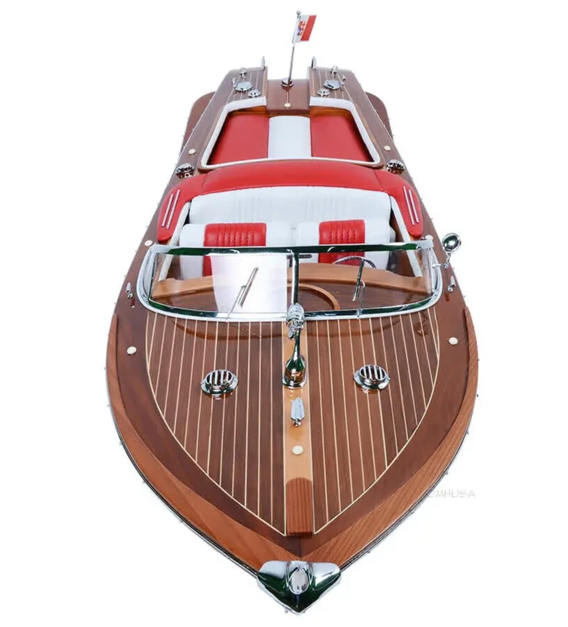 Large Riva Aquarama Speed Boat Wood Scale Model 35" Italian Mahogany ...