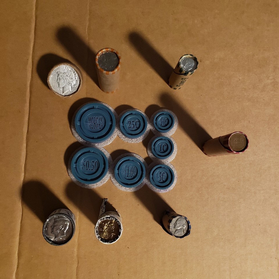 Twist And Crimp Coin Roll Crimper Set $0.01 $0.05 $0.10 $0.25 $0.50 $1. ...