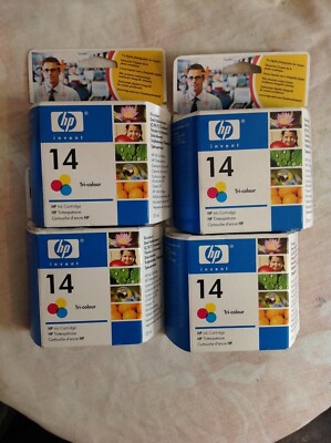 4x Joblot Original Genuine HP 14 Tri Colour Ink Cartridge C5010DE | eBay UK