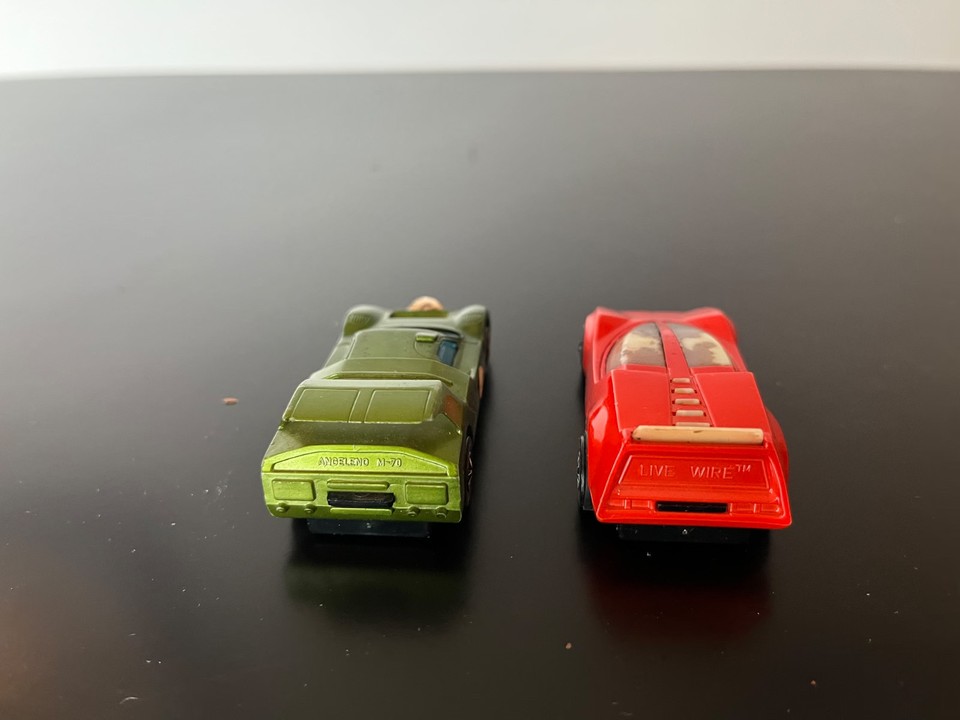 Hot Wheels Redline Sizzlers; Green M70 & Red Live Wire & Lap Counter ...
