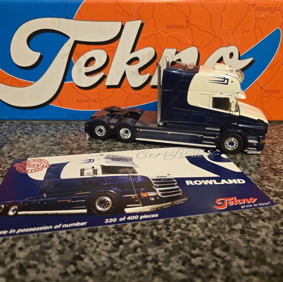 Tekno Scania 1:50 Rowlands Transport T Cab / Torpedo Longline, Rare ...