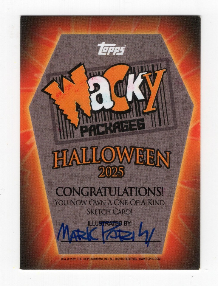 2025 Wacky Packages Halloween color sketch, Head & Smolders, Mark ...