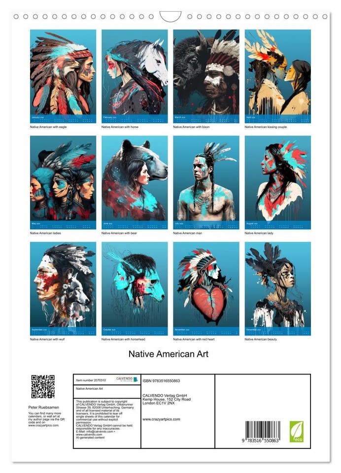 Native American Art (Wall Calendar 2026 DIN A3 Portrait), CALVENDO 12 ...
