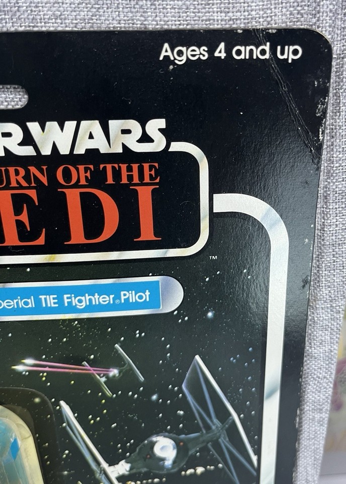 Vtg Star Wars ROTJ Imperial Tie Fighter Pilot Figure 65B Back MOC 1983 ...