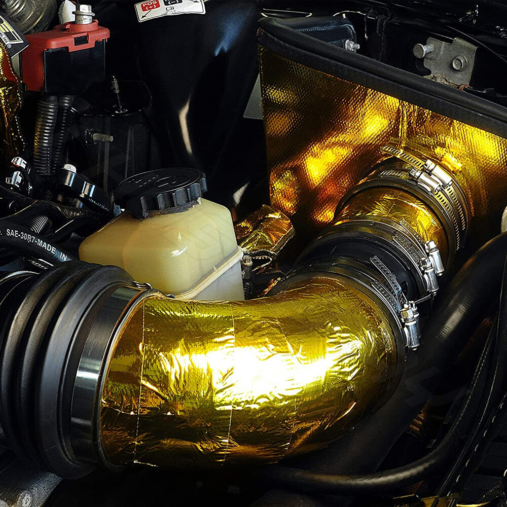 Exhaust Tape Heat Insulation Air Intake Thermal Shield Wrap Reflective ...