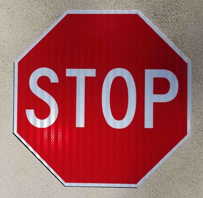 STOP SIGN NEW 3M HIP REFLECTIVE METAL - LEGAL - Municipal/DOT Approved ...