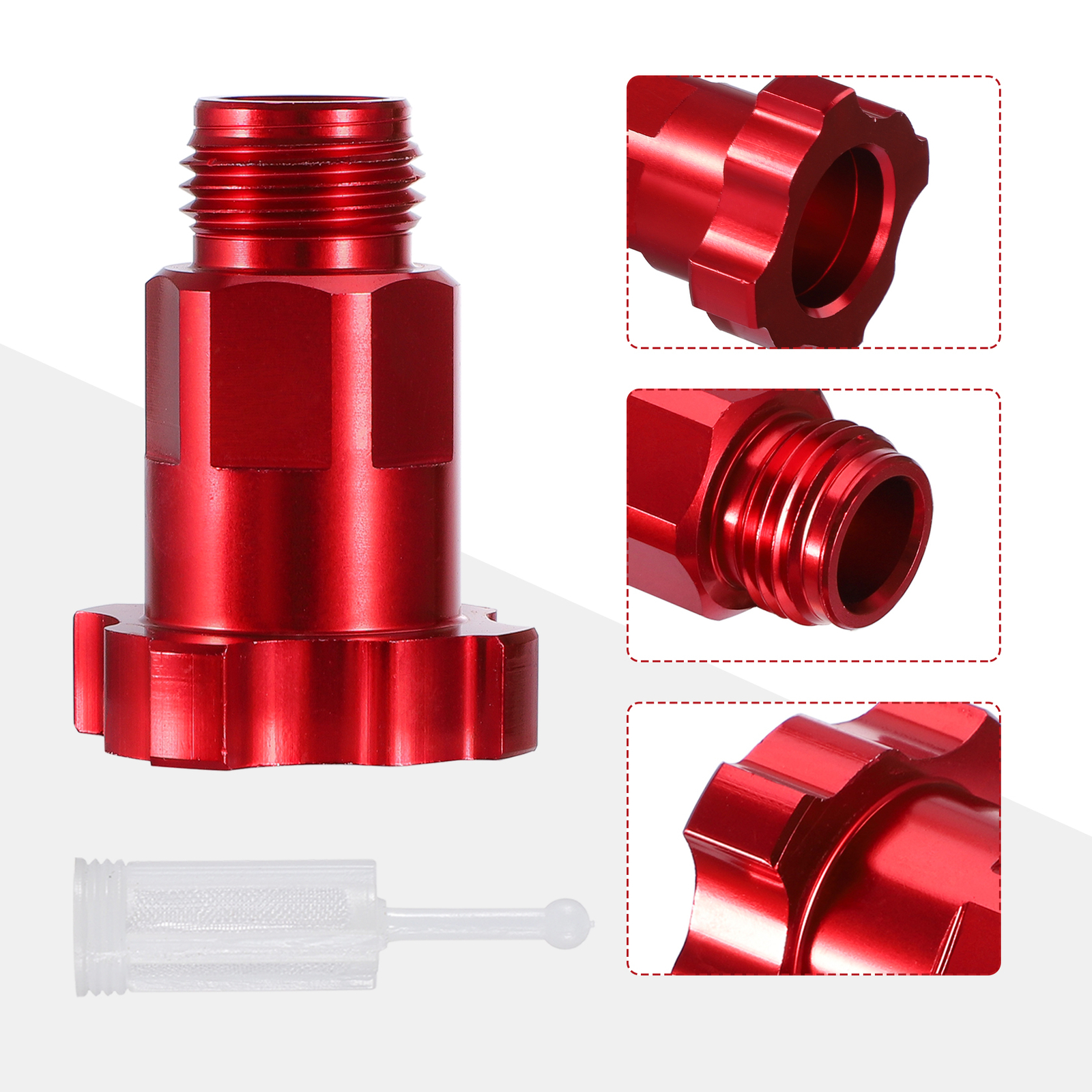 16mm, 1.5mm Thread Paint Spray Gun Cup Adapter with 6pcs Filters Fine ...