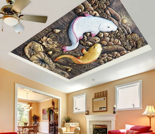 3D Goldfish A2750 Ceiling WallPaper Murals Wall Print Decal Deco AJ ...