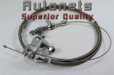 Ford C6 C-6 Stainless Steel Braided Transmission Kickdown Cable Detent ...
