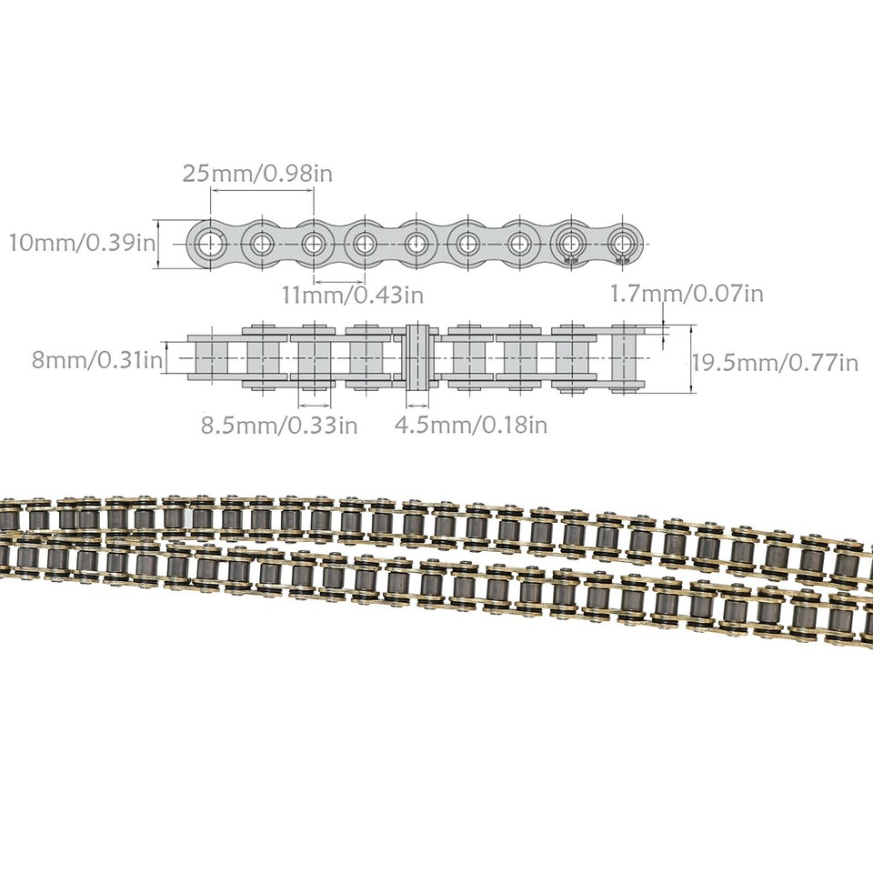 428 Chain 136L for ATV Dirt Bike Coolster TAOTAO 50/70/110cc 125cc SSR ...
