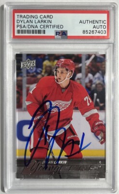Dylan Larkin Signed 15-16 Upper Deck Young Guns RC PSA/DNA AUTO Red ...