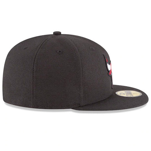 New Era NBA Chicago Bulls 5950 Black Fitted Hat Official Game Classic ...