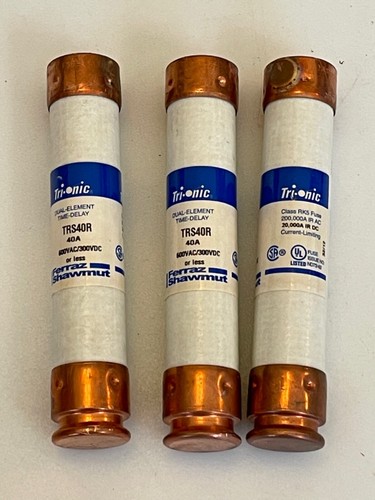 TRS40R - FERRAZ SHAWMUT 40A AMP 600V CLASS RK5 TRI-ONIC FUSE - NEW OLD ...