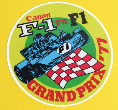 Vintage retro style F1 canon Grand Prix 1977 Formule One stickers ...