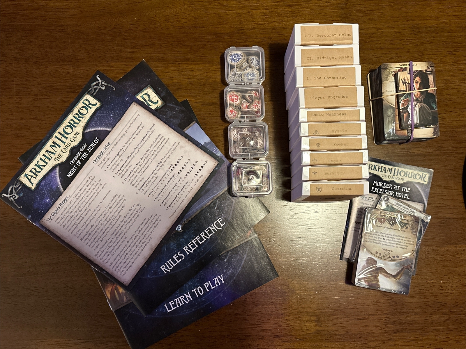 2x Arkham Horror LCG Card Game Core Set & Murder at the Excelsior Hotel ...