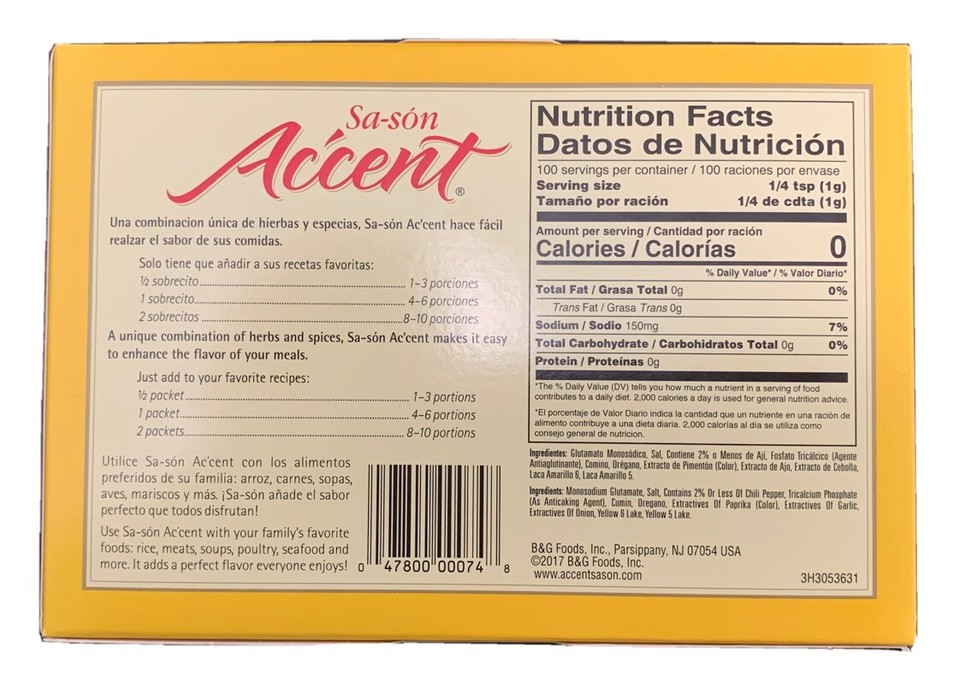 2 Sa-Son Accent Original 20 0.17 oz packets Sazon Sason | eBay