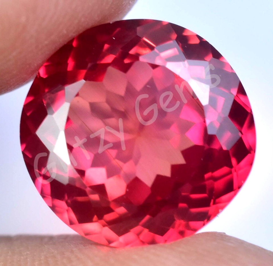 Natural Red-Orange Padparadscha Sapphire 13.60 CT Round Certified ...